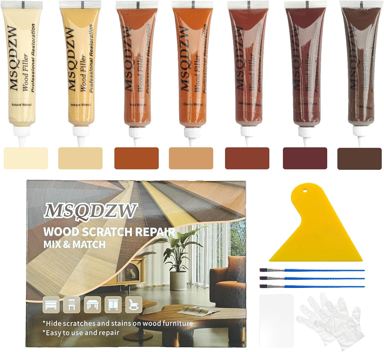 Amazon.com: Wood Repair Kit, 13Pcs Wood Fillers, Furniture Repair Kit ...