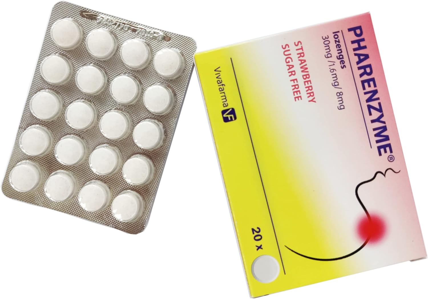 Throat Lozenges Sugar Free - 20 lozenges - Sore Throat Relief - Enzyme ...