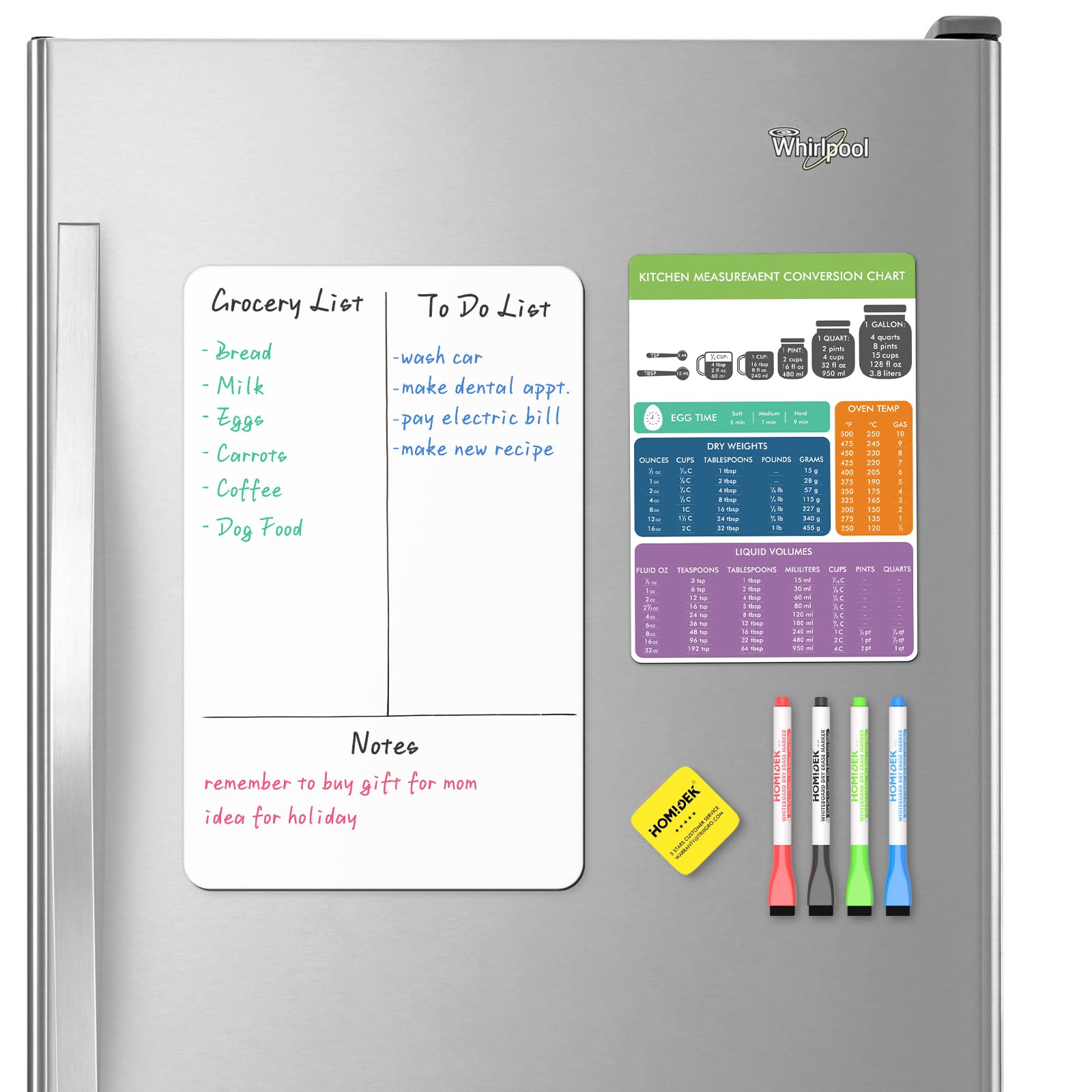 Amazon.com : HOMiDEK Magnetic Dry Erase Board: Small Fridge Whiteboard ...