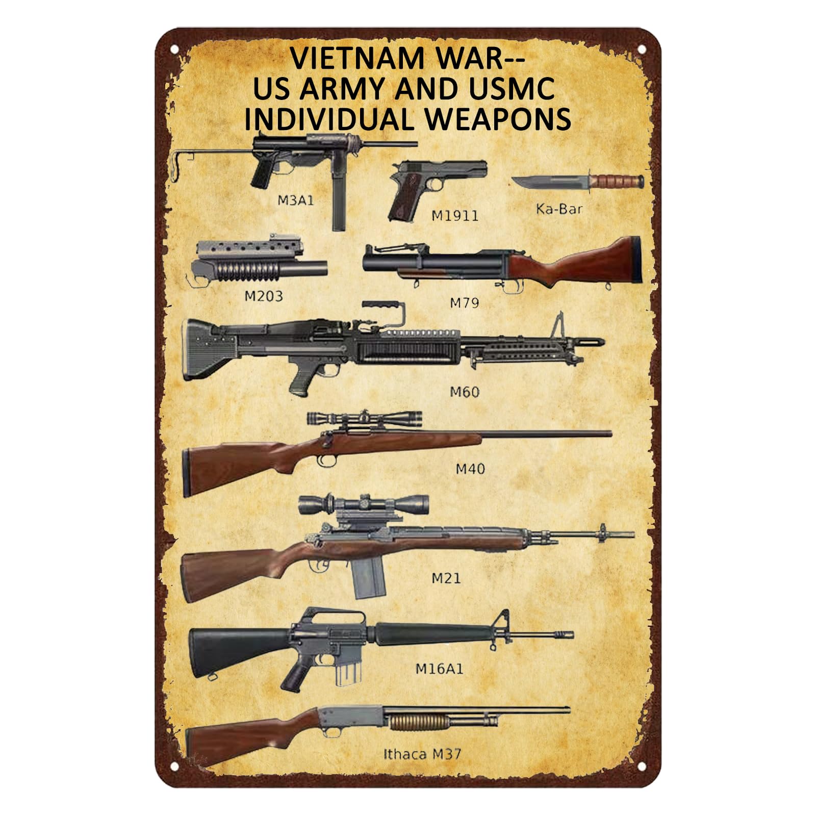 Vietnam War Army And Individual Weapons Military Metal Signs Vintage ...