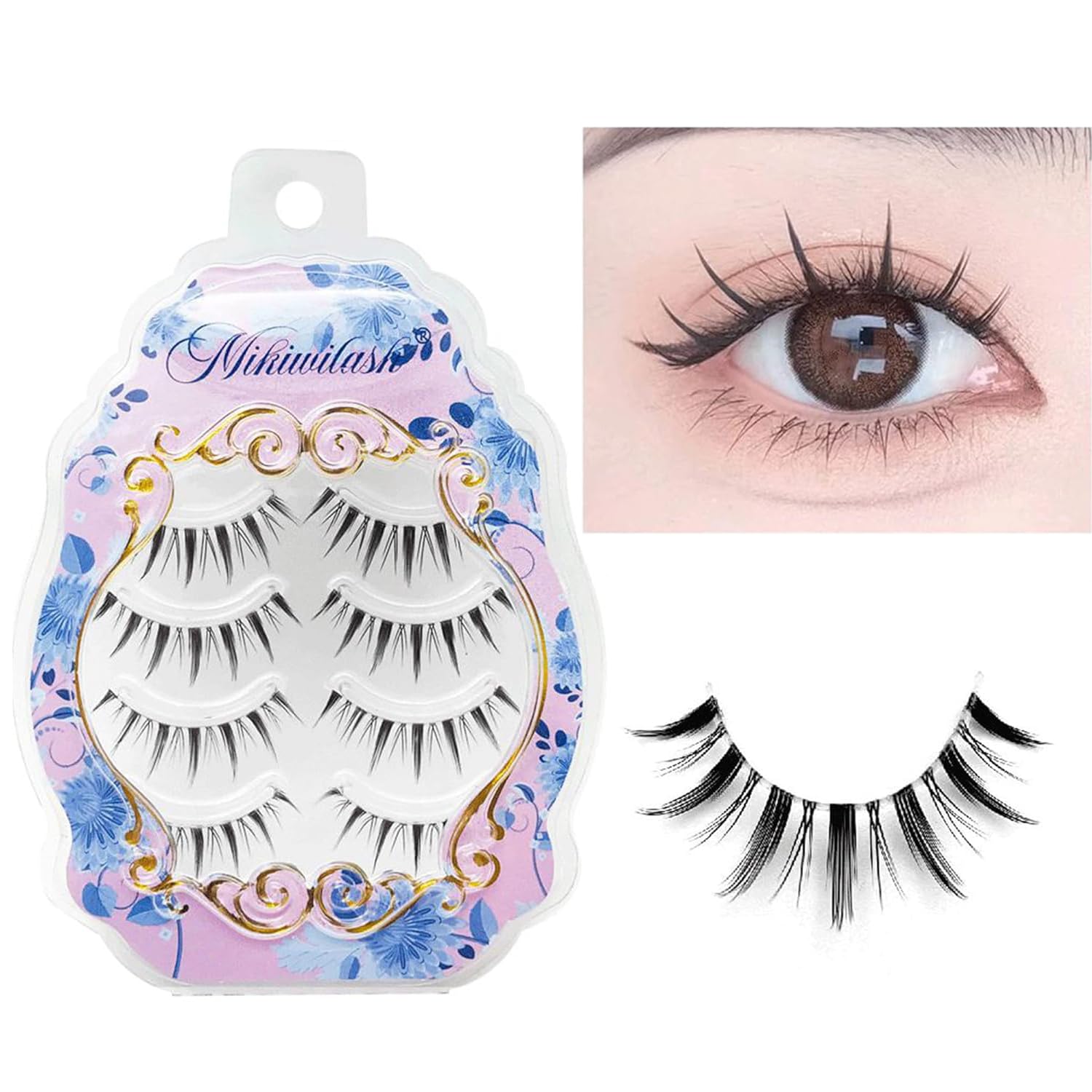 Amazon.com: MIKIWI Manga Lashes Natural Look Japanese Style False ...