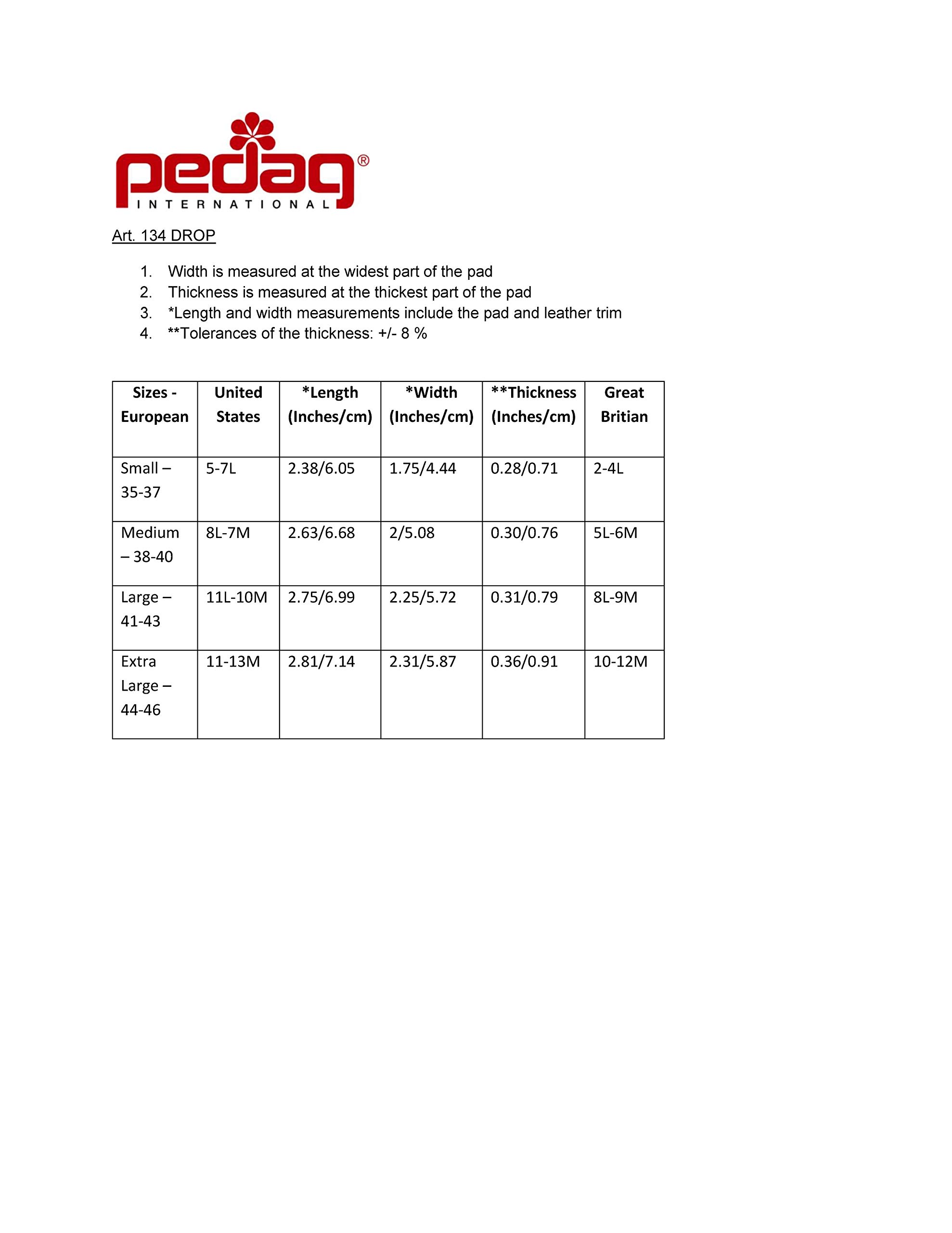 Snapklik.com : Pedag Drop German Made Metatarsal Pads Anatomically ...