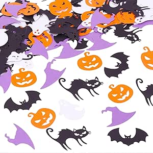 Amazon.com: GotGala 100pcs Halloween Bat Ghost Paper Confetti Pumpkin ...