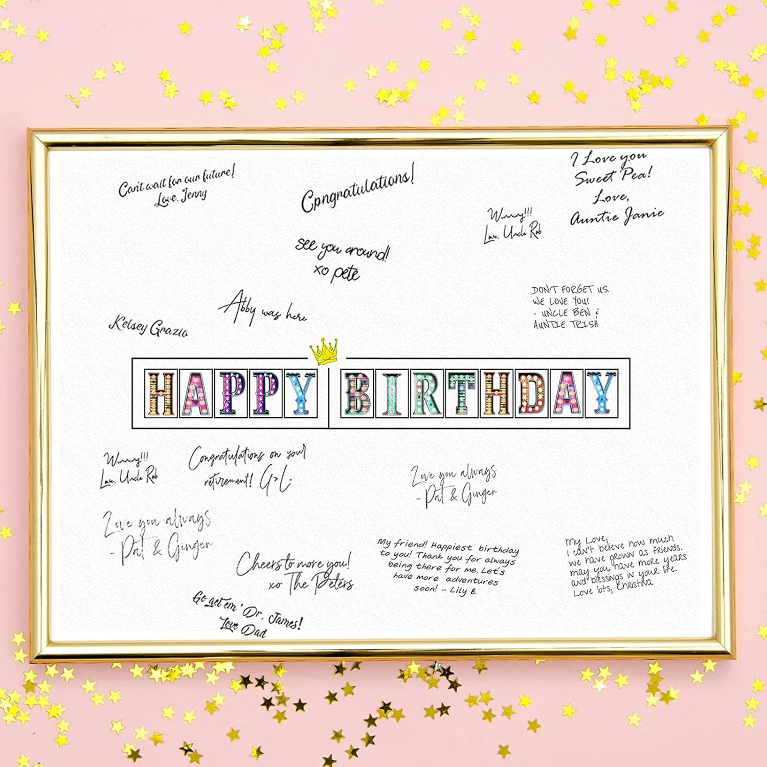 Amazon.com: Yiueoiar Happy Birthday Party Decorations Signature Card ...