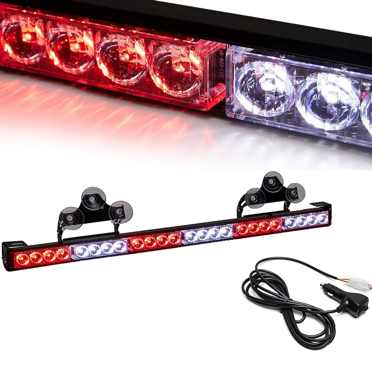 Buy FEELOTAM Red White LED Emergency Firefighter Lights Directional ...