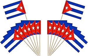 Amazon.com : SoKoot Cuba Flag Cuba Cupcake Toppers Stick Flag Banner ...