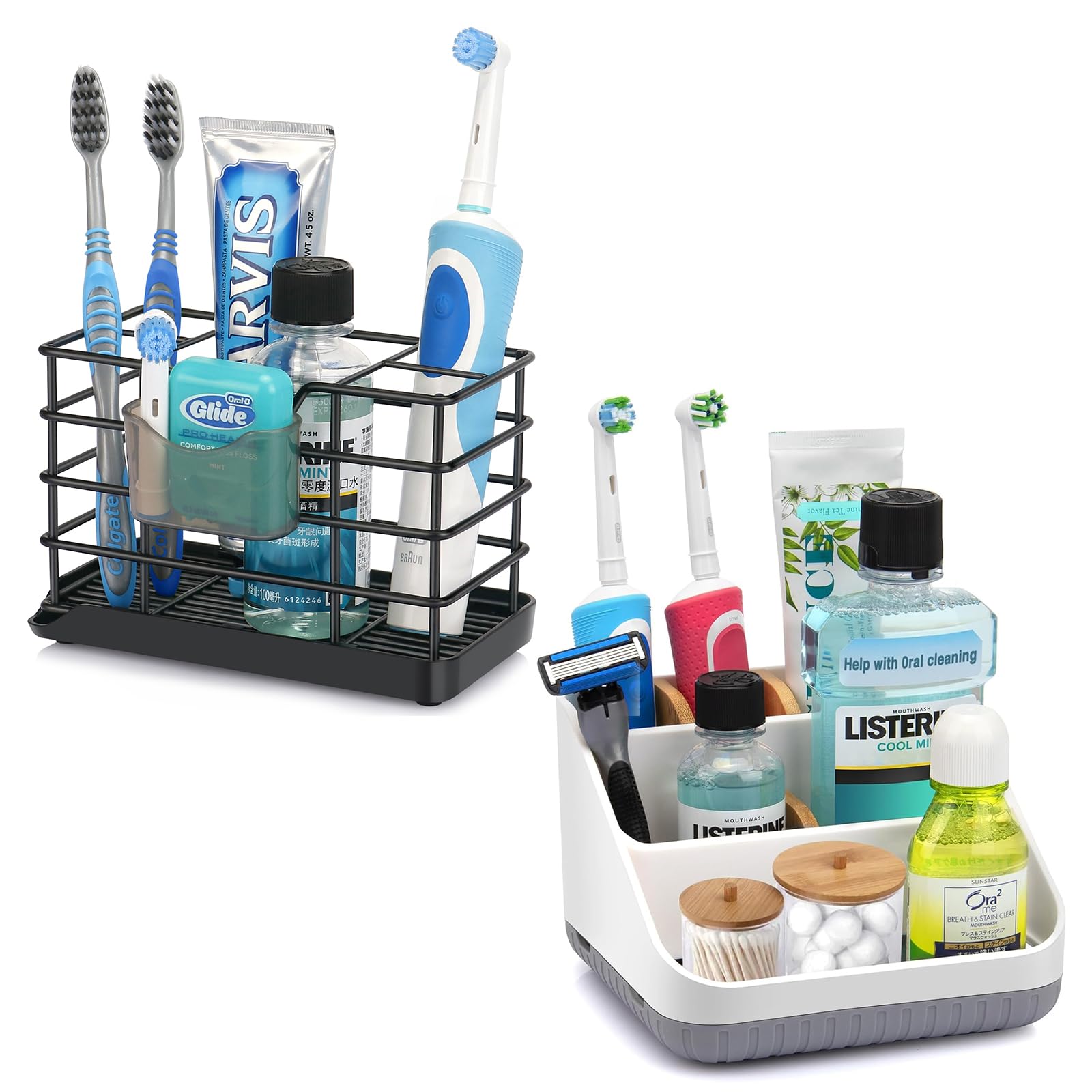 Amazon.com: Chintu Bathroom Toothbrush Holders for Countertop, Kids ...