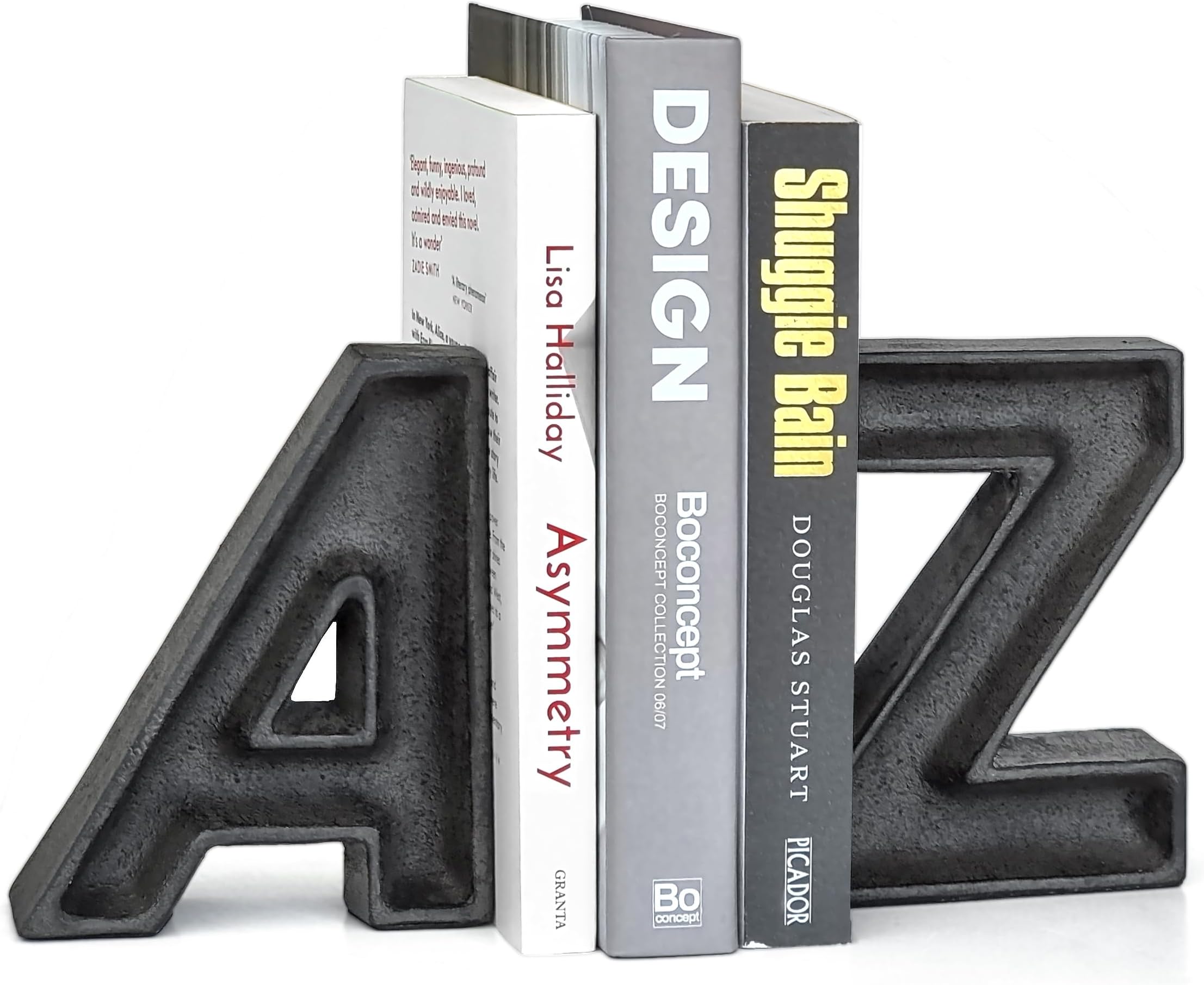 Amazon.com: FUYU 1 Pair Creative Letter Wood Bookend Book Stand Home ...