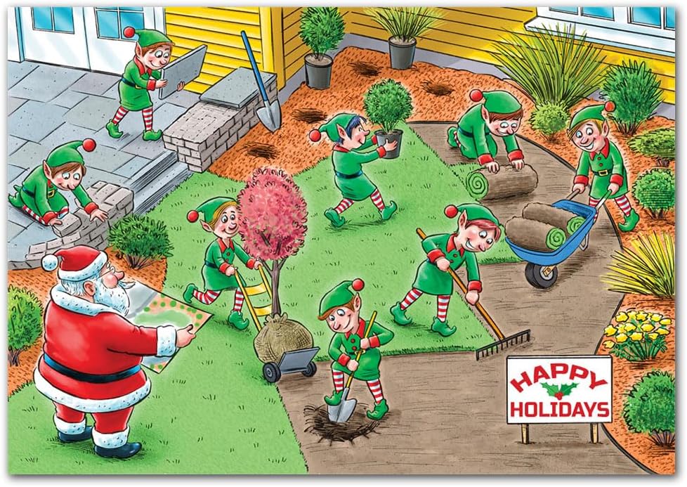 Amazon.com: Industry Greetings Landscaping Christmas Cards – 50-Pack ...
