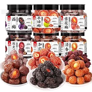 Amazon.com: Chinese Snacks Dried Plums, Dried Fruit Snacks, Preserved Plums, Yangmei, Candied ...