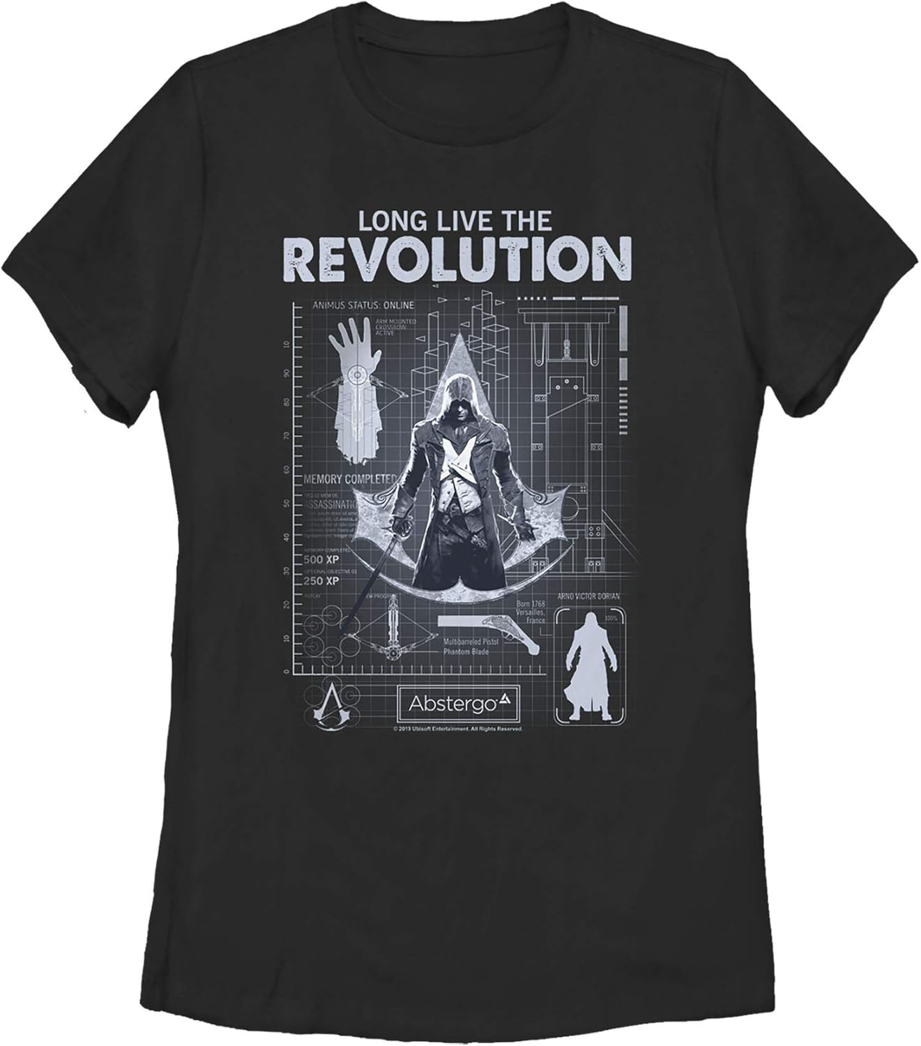 Amazon Women s Assassin s Creed Unity Long Live The Revolution Blueprint T Shirt Clothing amazon-women-s-assassin-s-creed-unity-long-live-the-revolution-blueprint-t-shirt-clothing