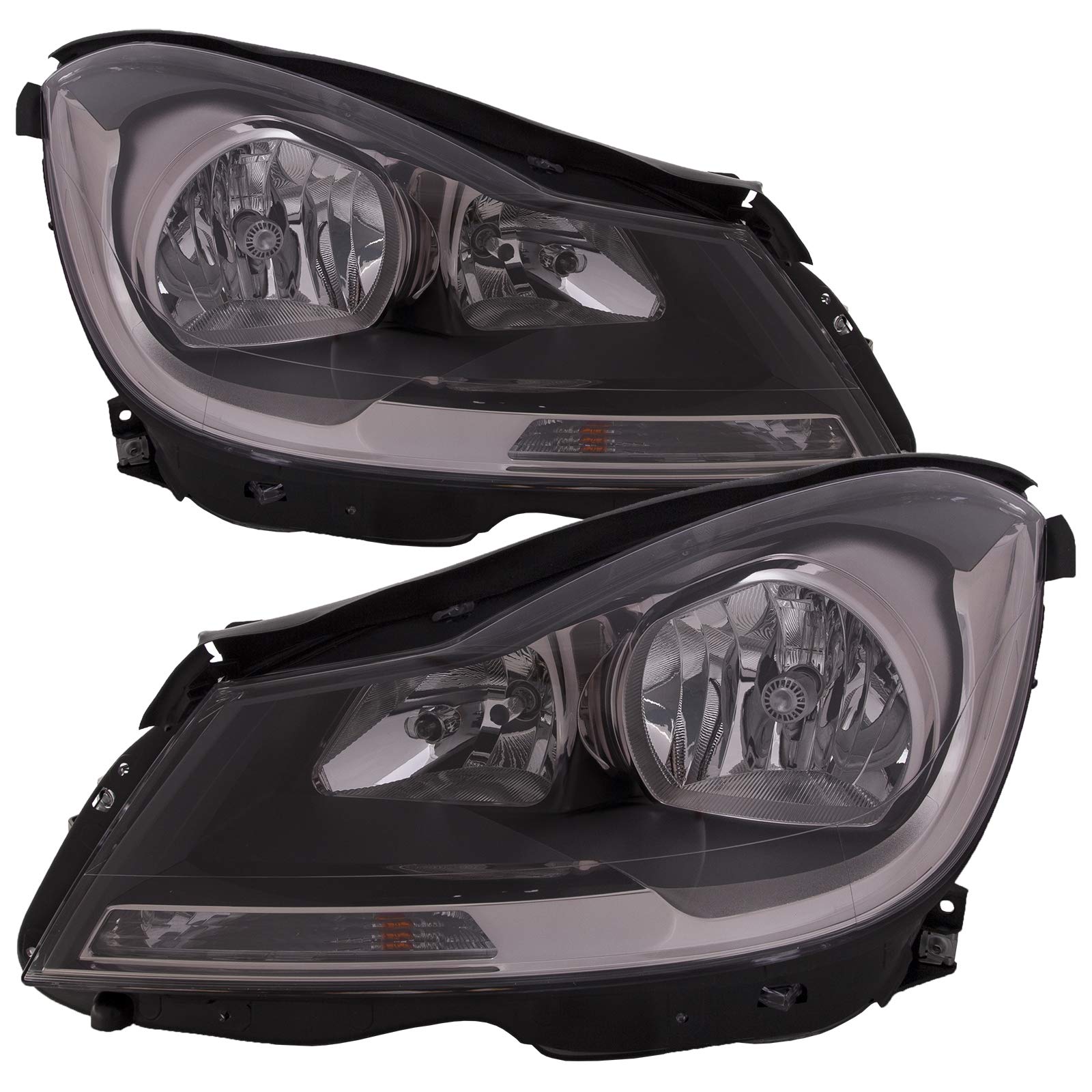Amazon.com: HEADLIGHTSDEPOT Headlight Halogen Black CAPA Certified Left ...