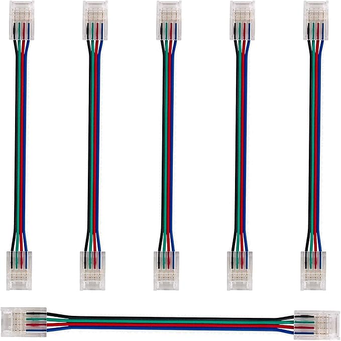 4 Pin RGB Led Connectors for Strip Lights 10mm Wide Unwired Gapless ...