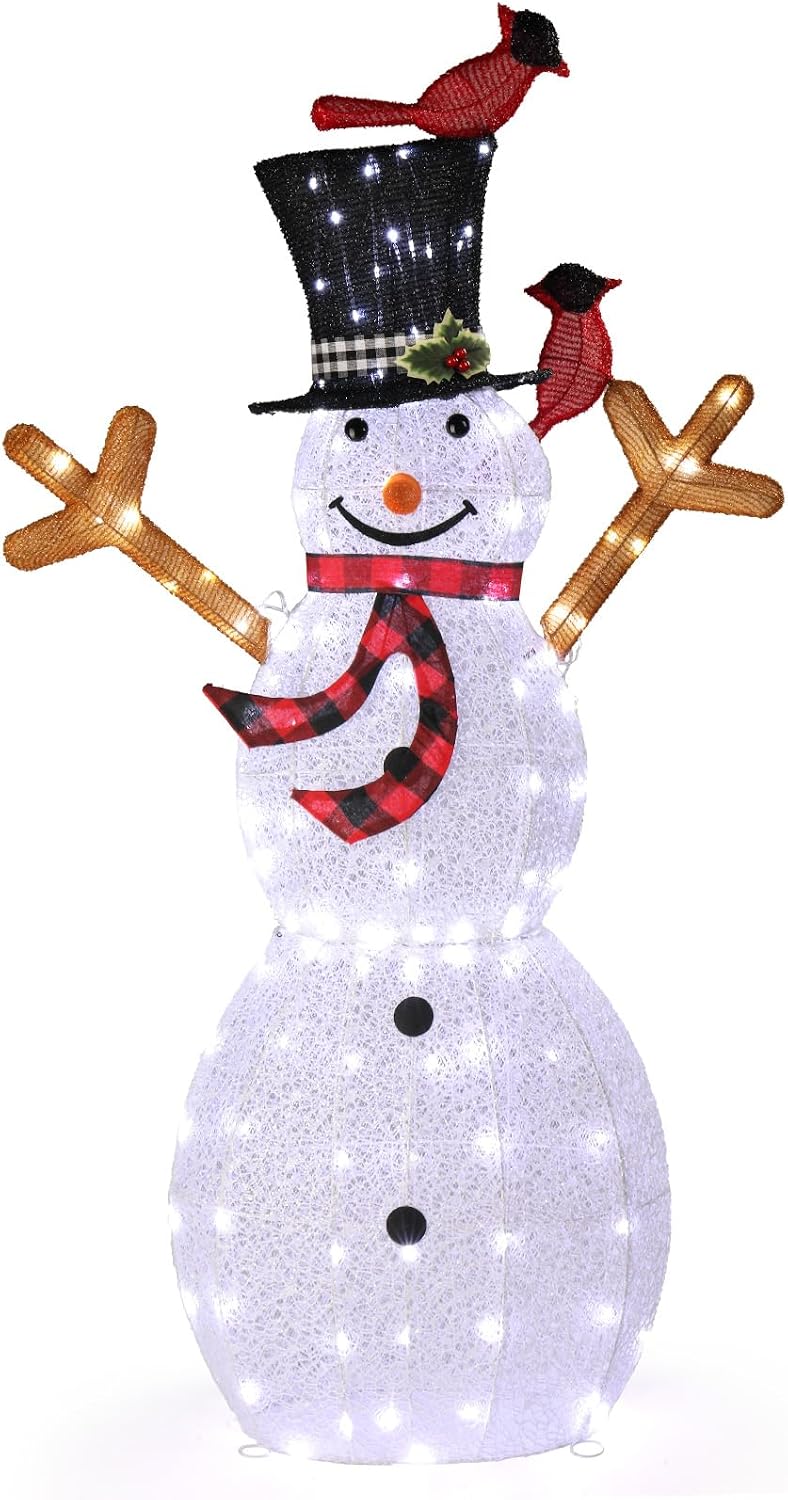 Amazon.com: Snowman Decorations, Lighted Snowman Christmas Yard ...