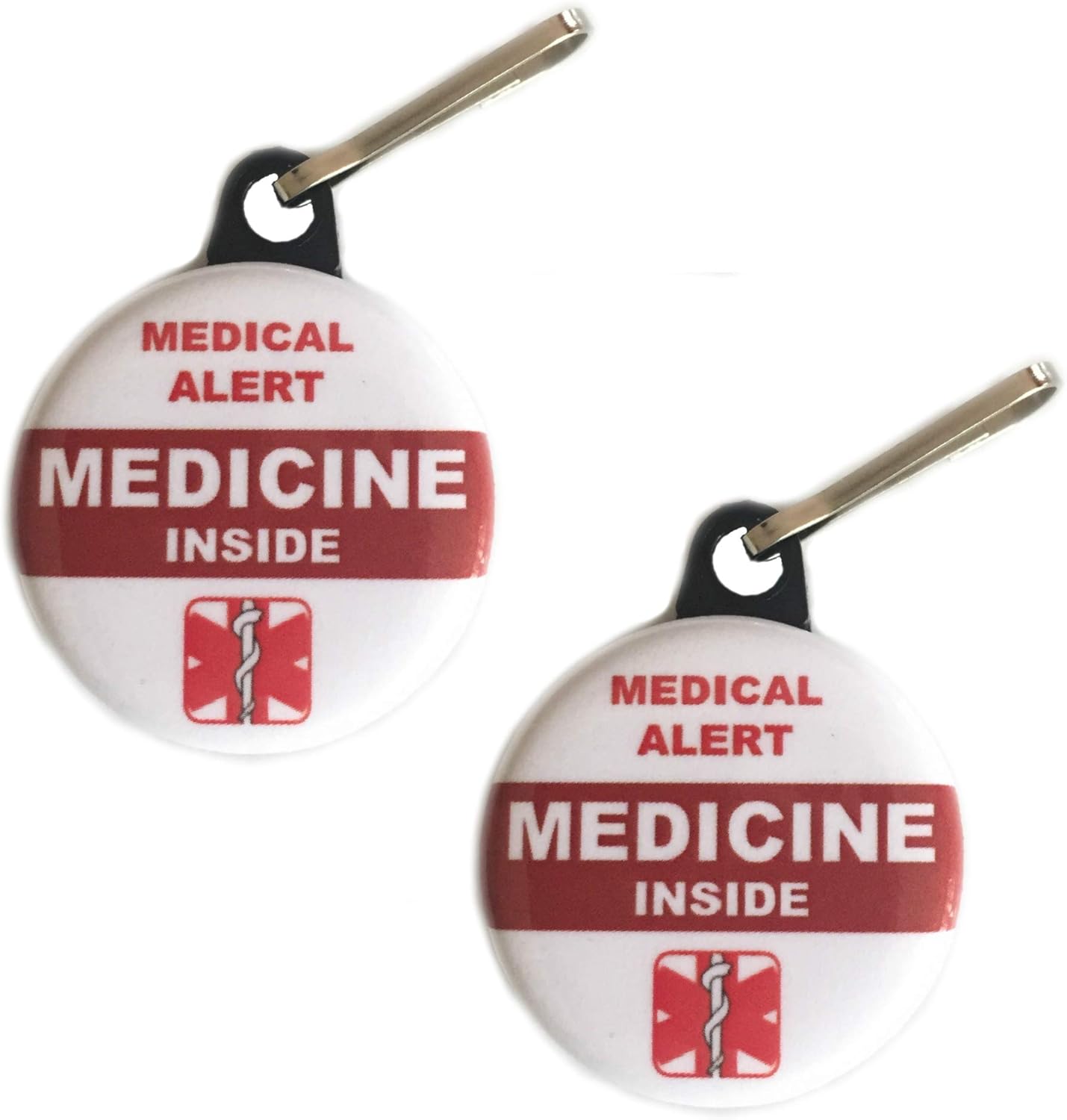 Amazon.com: Medicine Inside Bag Tag Medical Alert Zipper Pull Set 2 pcs ...