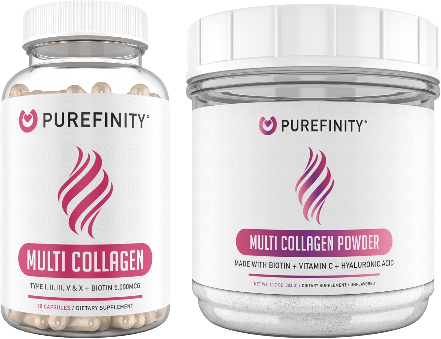 Amazon.com: PUREFINITY Collagen Powder and Collagen Capsule Bundle ...