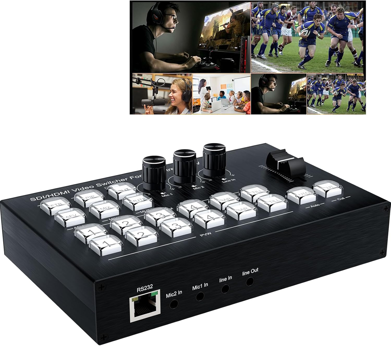 Amazon.com: Live Streaming Video Mixer, 4 HDMI 4 Channel Input Video ...