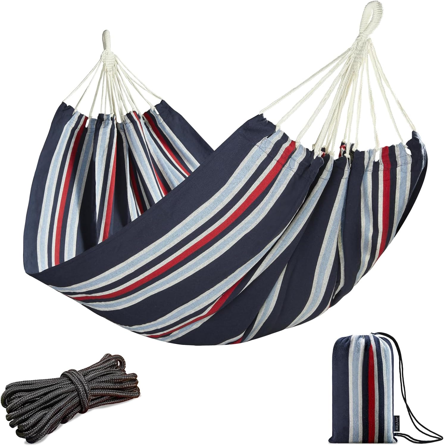Amazon.com : JoyView Brazilian Double Hammock with Hanging Ropes Extra ...