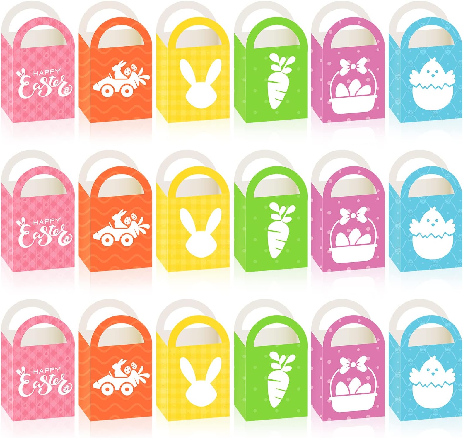 Amazon.com: 18 Pieces Mini Easter Baskets Easter Treat Boxes with ...