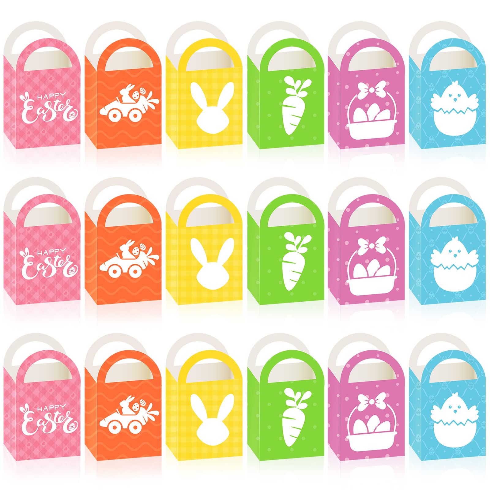 Amazon.com: 18 Pieces Mini Easter Baskets Easter Treat Boxes with ...