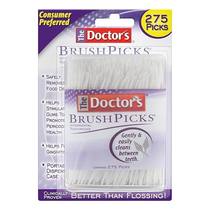 Amazon.com : The Doctor's BrushPicks Interdental Toothpicks, 275 Count ...