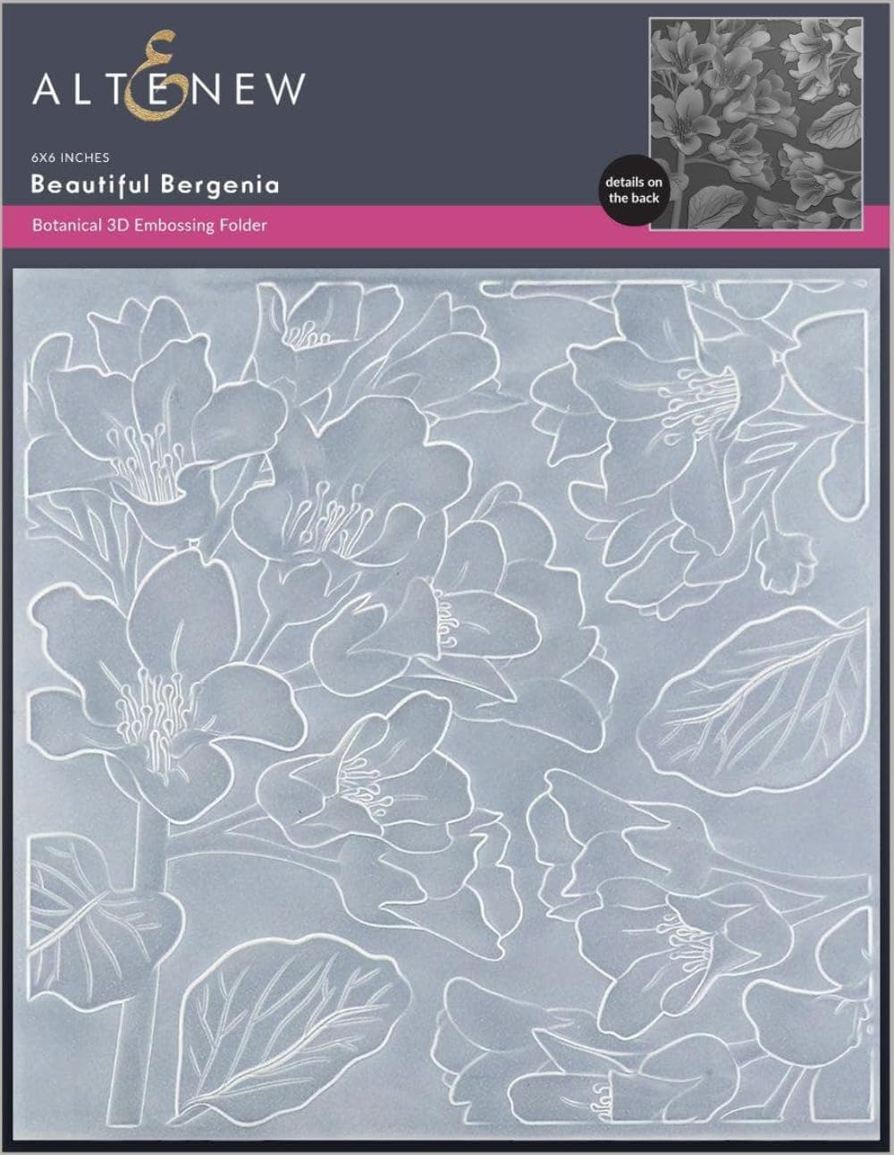 Amazon.com: Altenew Beautiful Bergenia 3D Embossing Folder, Easy to Use ...