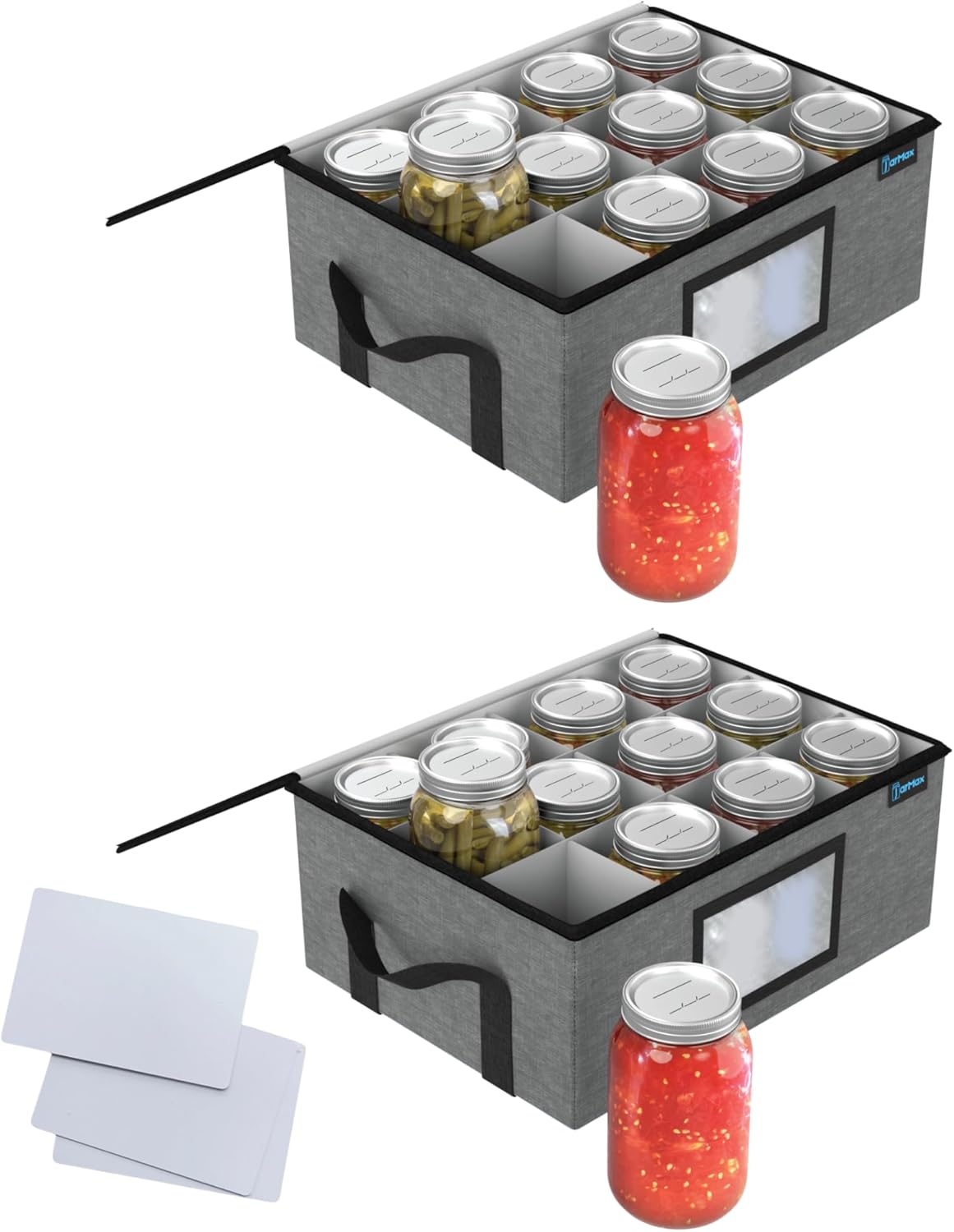 Amazon.com: 2Pk 32 oz Quart Mason Jar Organizer, Sturdy Pantry Canning ...