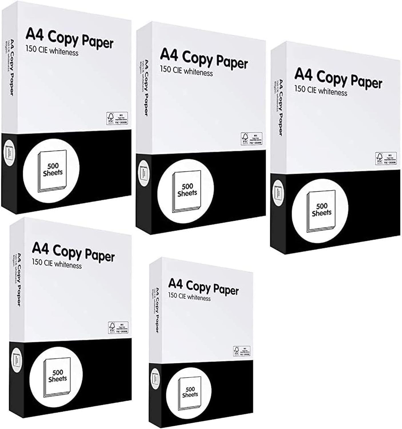 Wellpack Europe 5 x REAMS (1x Whole Box) of A4 White PHOTOCOPIER Paper ...