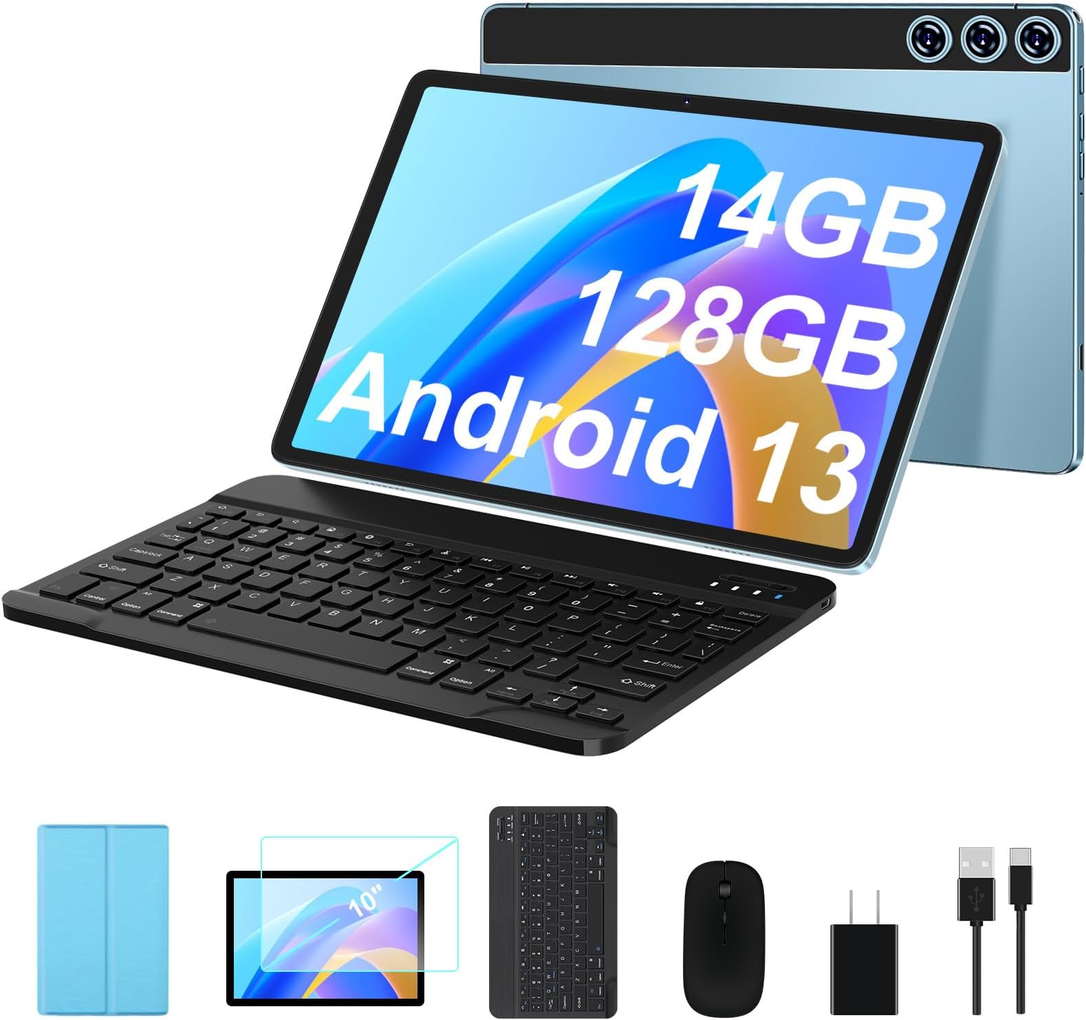 2023 Tablet 10.1 inch Android 13 Tablet, 14GB + 128GB, 512GB Expand ...