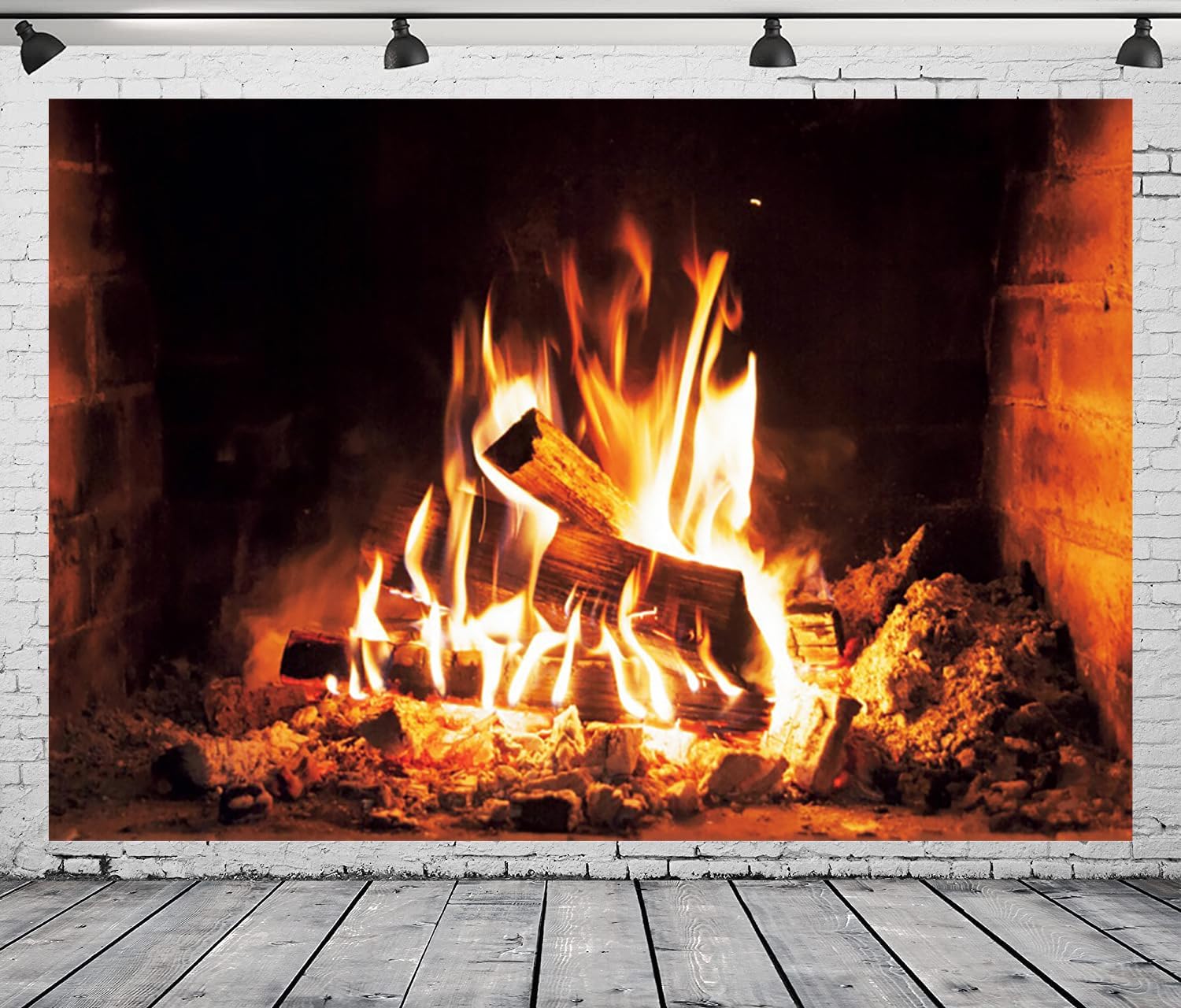 Amazon.com : AOFOTO 10x8ft Roaring Fire Backdrop Vinyl Burning ...