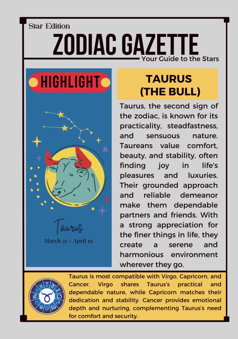 Taurus Star Edition: Zodiac Gazette: A Guided Journal for Cosmic Self ...