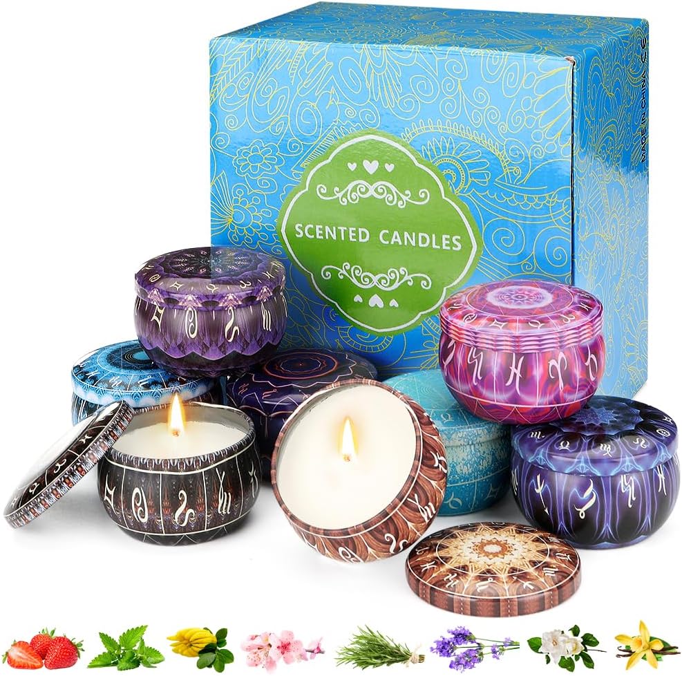 Scented Candles,Natural Soy Wax Candles Set,Candles Gifts for Women ...