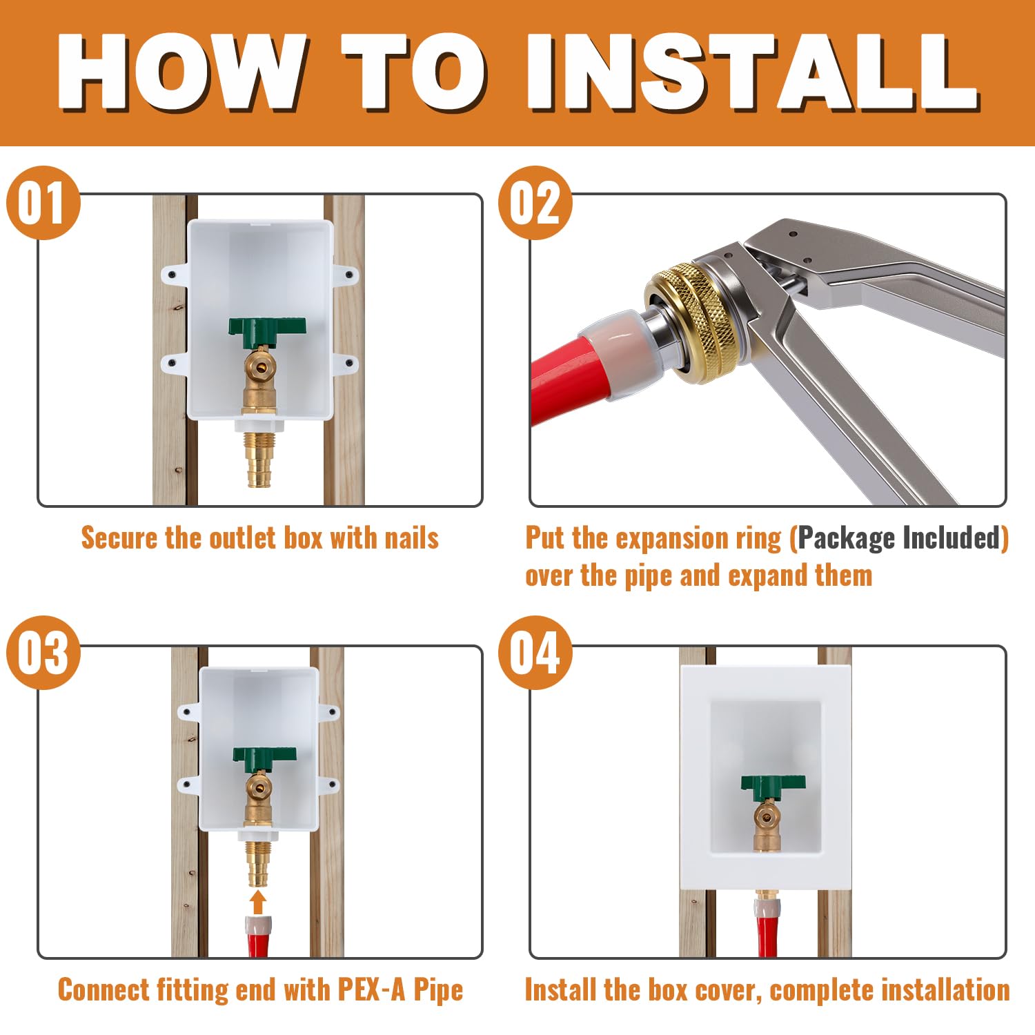 Snapklik.com : SUNGATOR Pex A Ice Maker Outlet Box, 1/2 Inch Pex ...