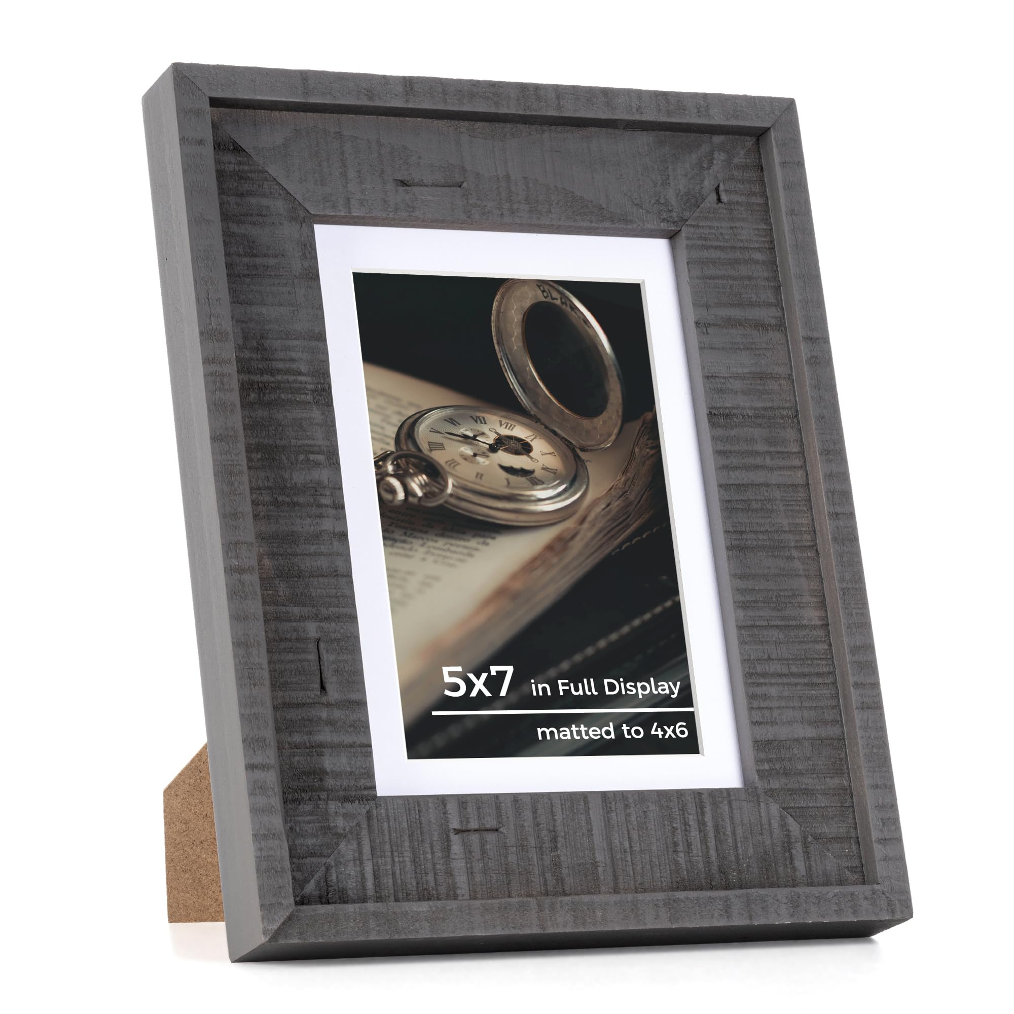 Amazon.com - 5x7 Wood Picture Frame, 5x7 inch Photo Frame with 4x6 ...