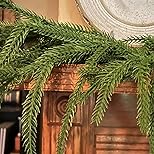 Amazon.com: WKTRSM Norfolk Pine Garland Christmas Garland, 6FT Cedar Garland Real Touch ...