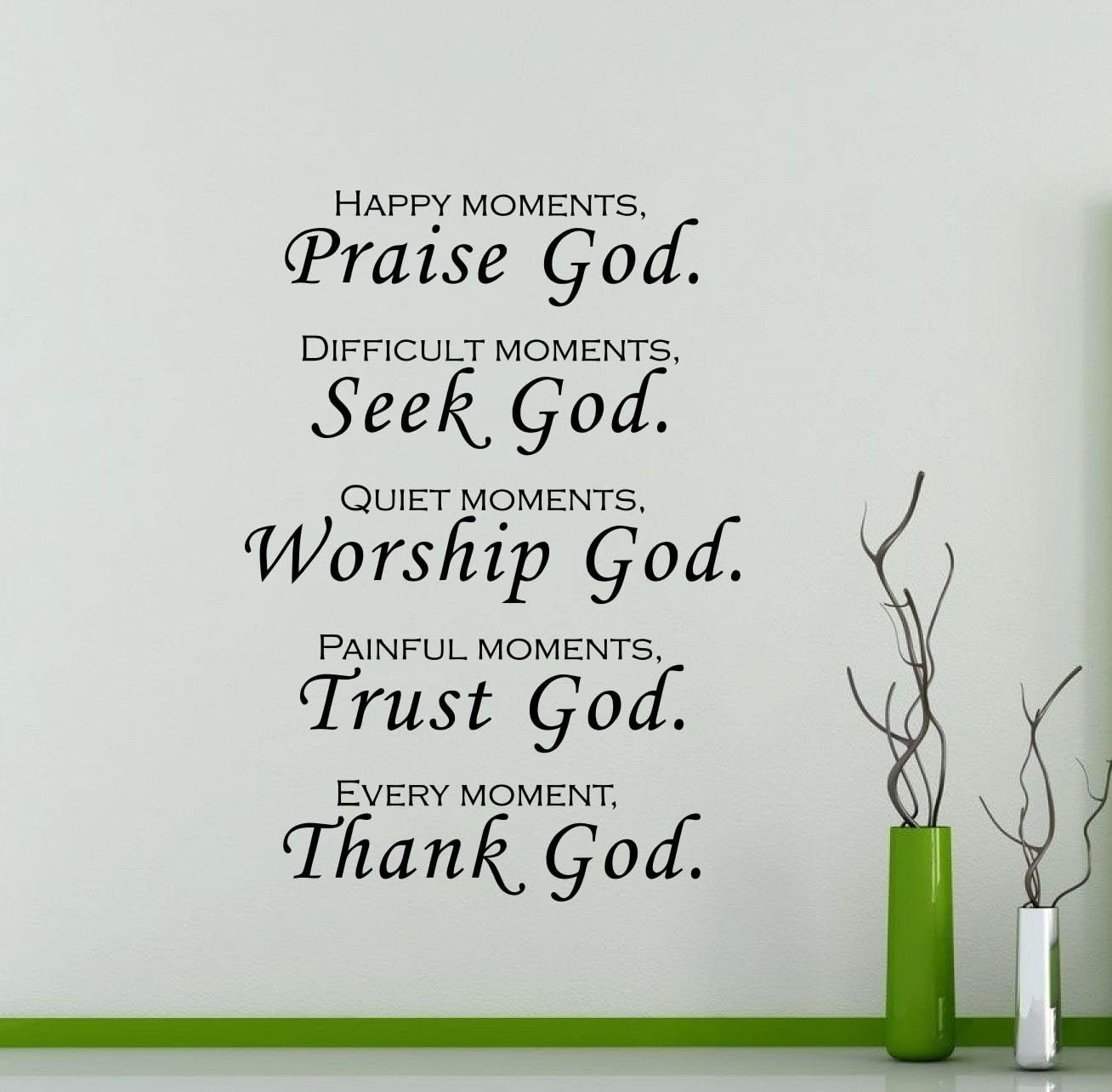 Amazon.com: Happy Moments Praise God Wall Decal Religious Quote Faith ...