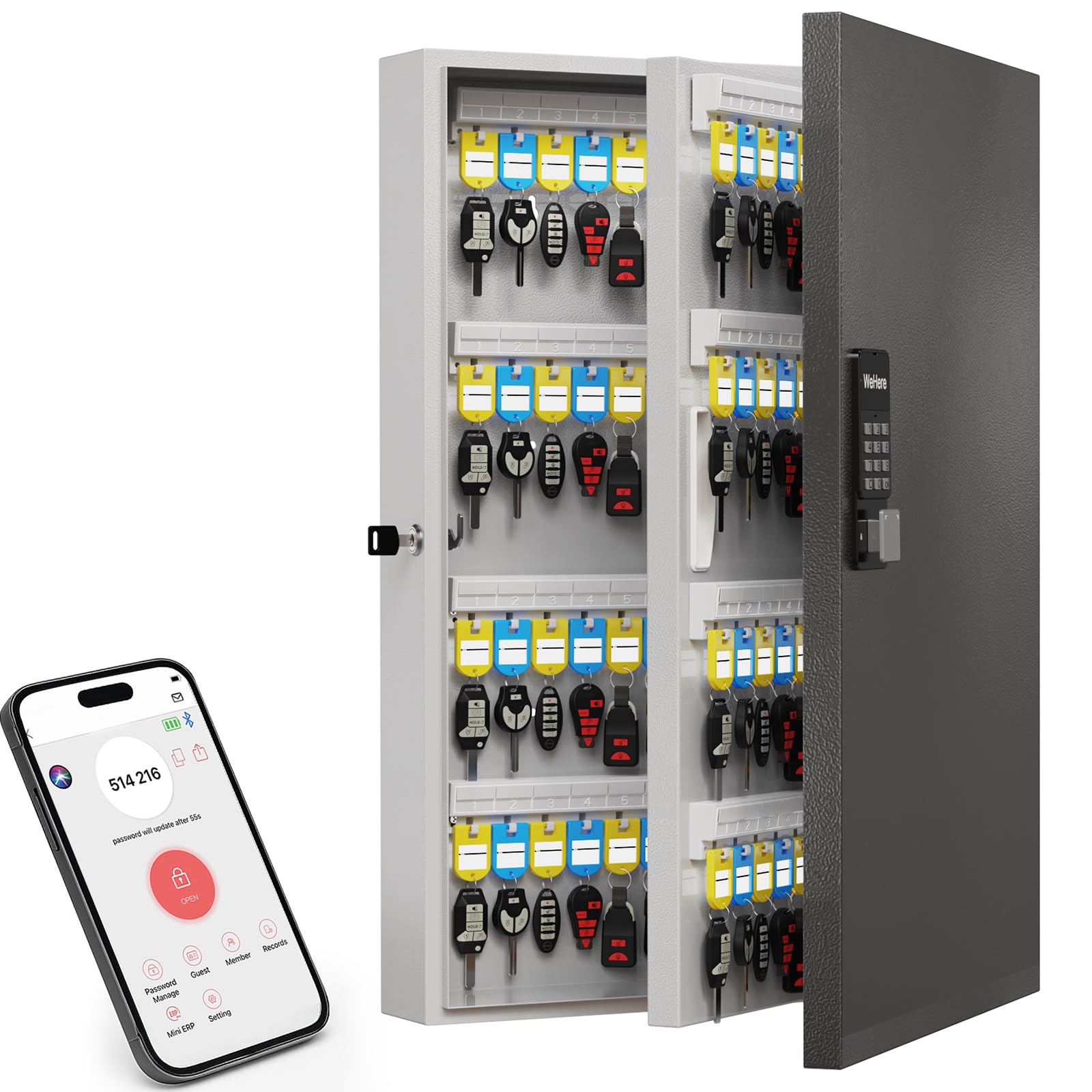 Snapklik.com : 192 Key Lock Box Wall Mount, Smart Key Cabinet, One Time ...