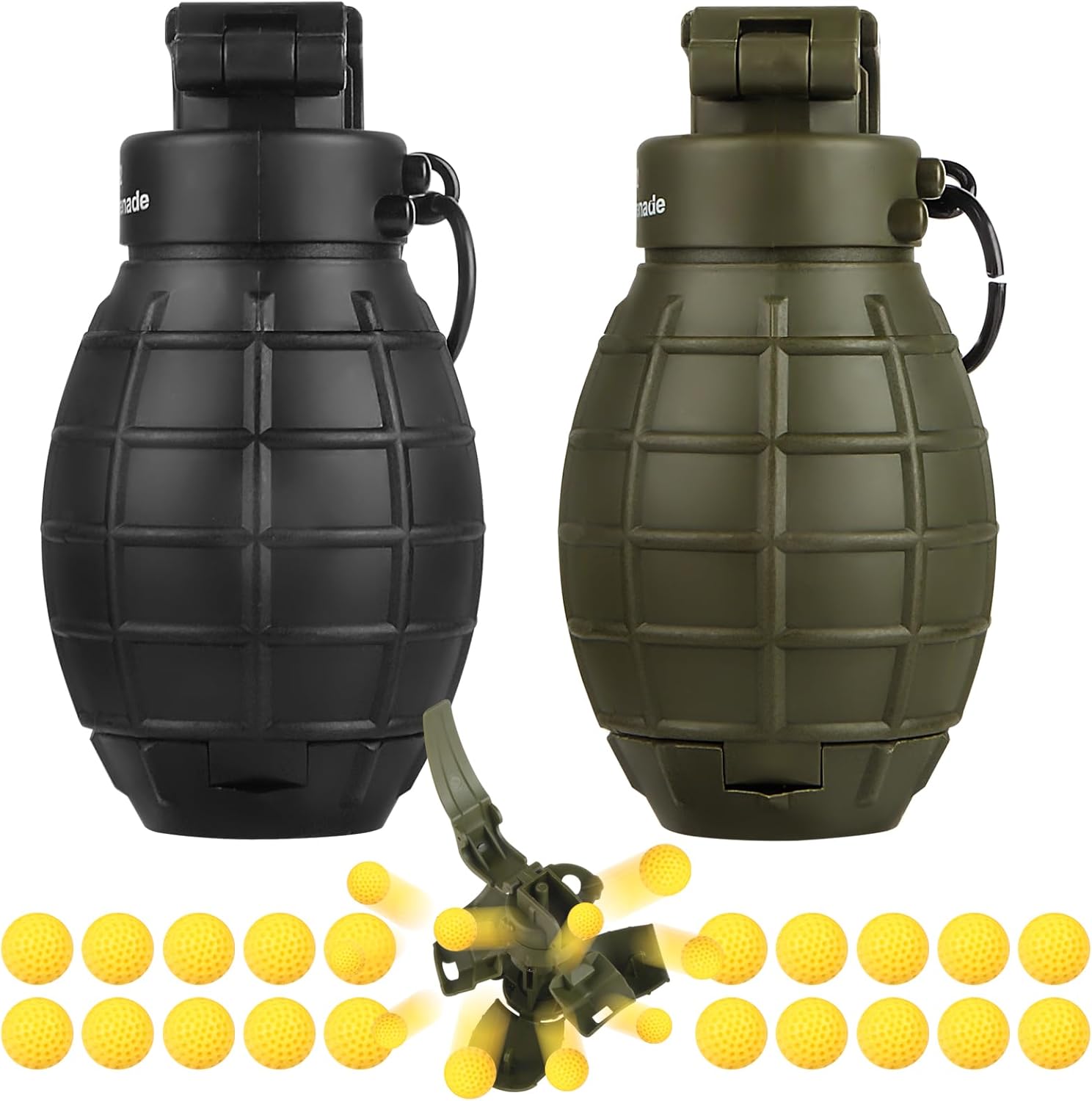 Amazon.com: Tactical Toy Hand Grenade Bomb for Nerf CS Battle Game,2Pcs Fun Impact Pull Ring ...