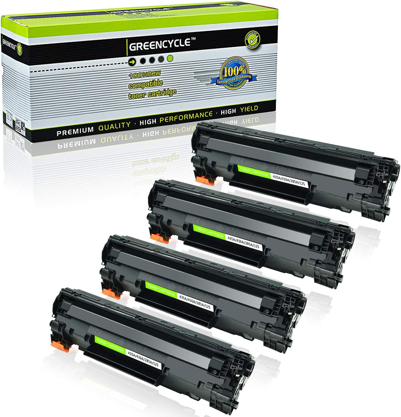 greencycle 4 PK Replacement CE285A 85A Toner Cartridge for HP Laserjet ...