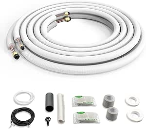 Amazon.com: Leadzm 50 Ft Mini Split Line Set, 1/4" & 3/8" O.D. Flared ...