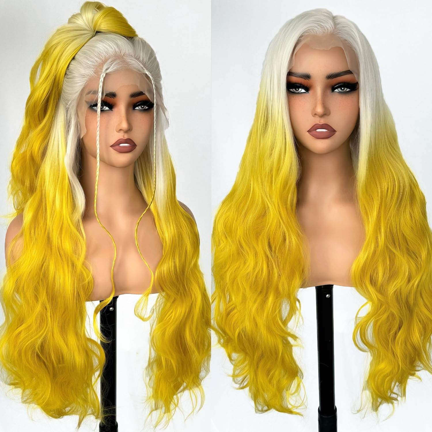 Amazon.com : SOKU 13x6 Pink Lace Front Wigs Pre Plucked,32 Inch Long ...
