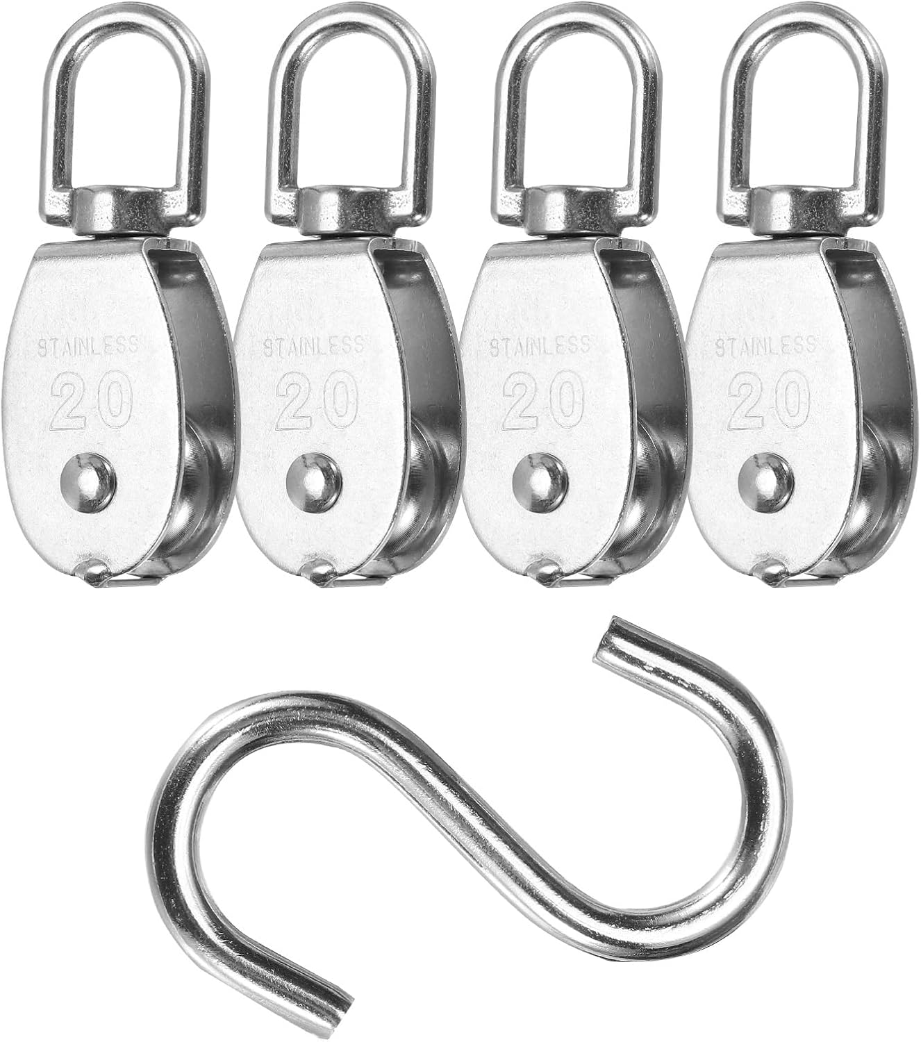 Amazon.com: PATIKIL Single Pulley Block Load 165lbs M20 with S Hook, 4 ...