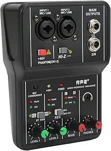 Amazon.com: 2 Channels Audio Mixer, Portable small Mini USB Sound Card ...