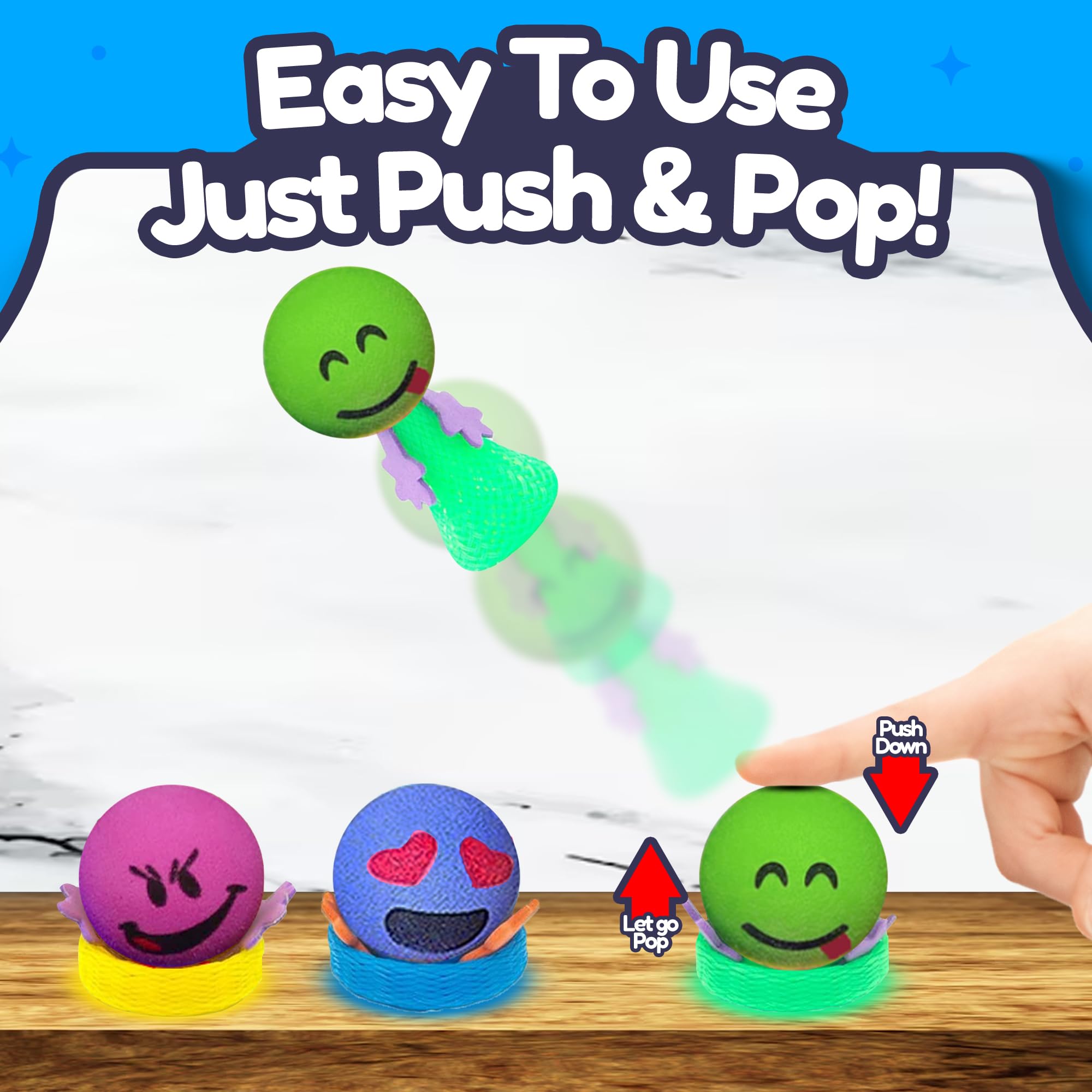 Jumping Poppers Toy Proloso Jumping Emoji Popper Spring Launchers Toy ...