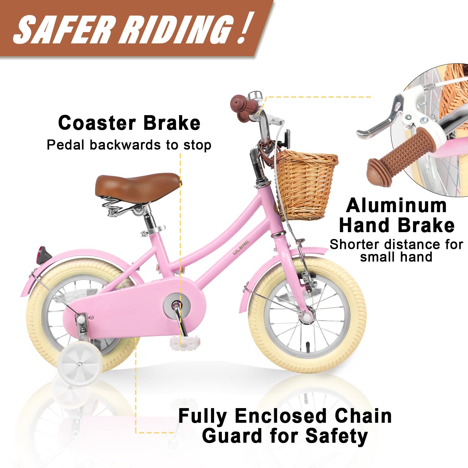 Snapklik.com : Glerc Little Molly 12 Inch Kids Bike, Retro Cruiser ...