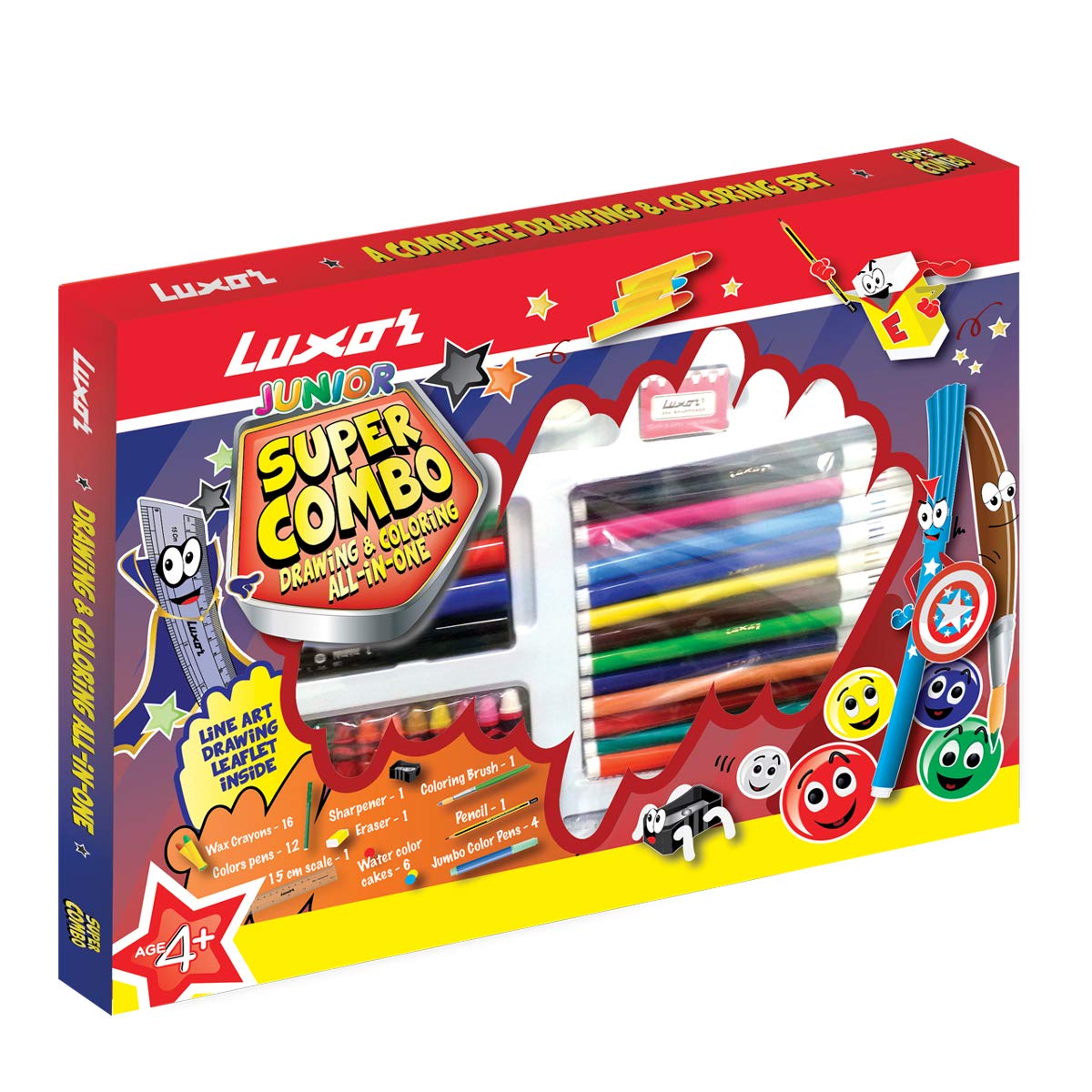 Luxor Drawing & Coloring Set Junior Super Combo Stationery : Amazon.in ...