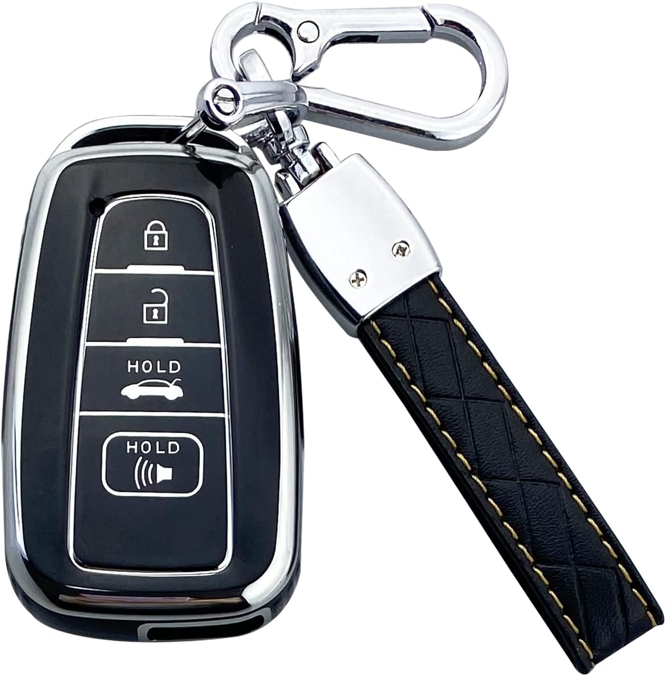 Amazon.com: HAPIZWLU Leather Key Chain Suit for Toyota Car Key Fob Key ...