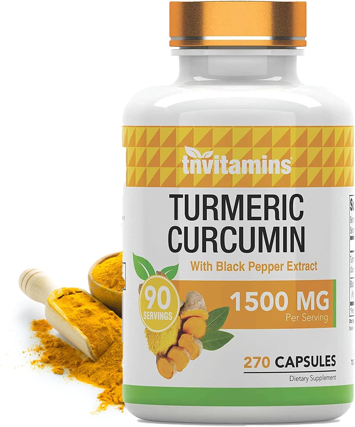 Amazon.com: tnvitamins Turmeric Curcumin Capsules with Black Pepper ...