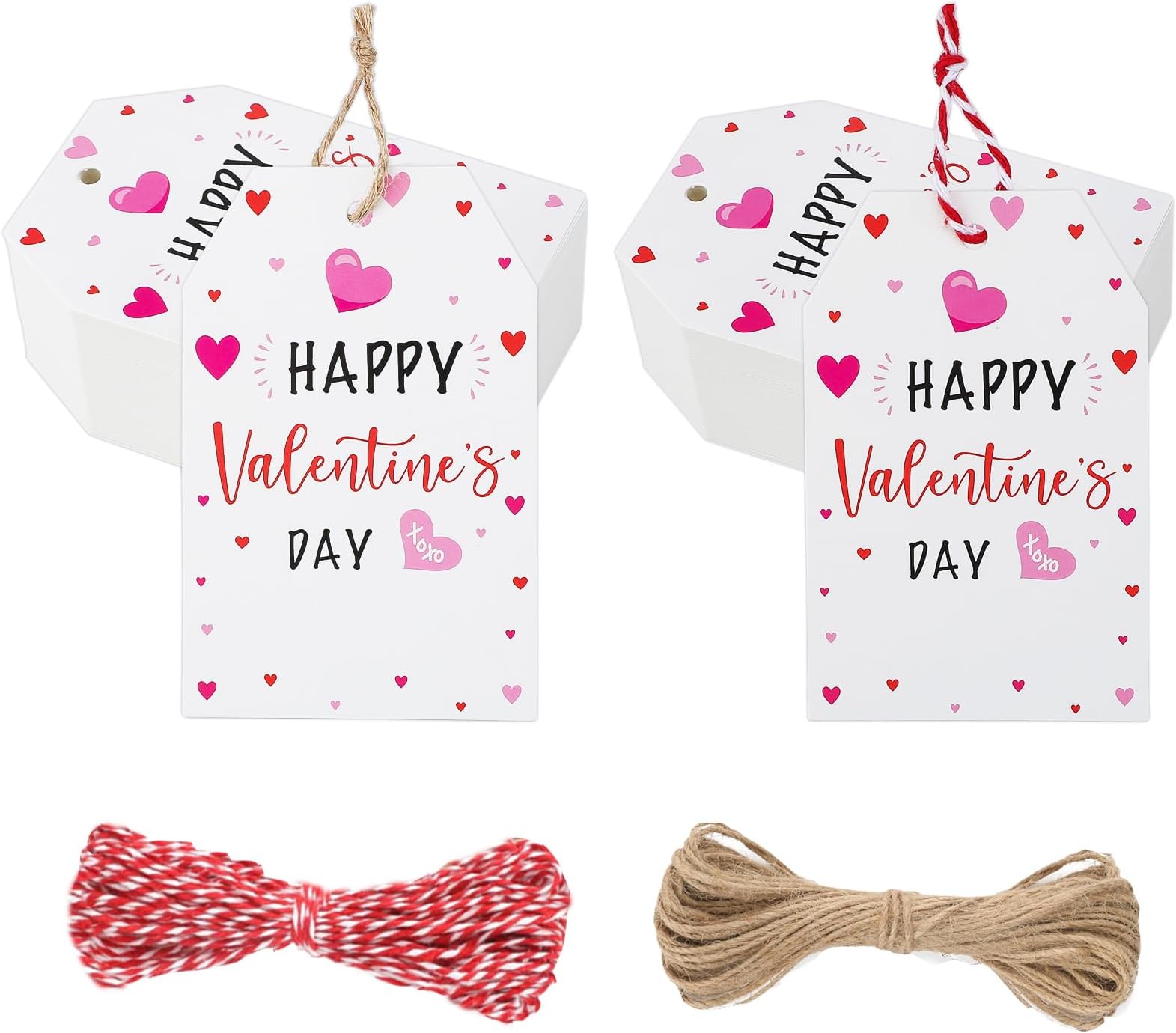 Amazon.com: Valentines Day Tags,100 Piece Printable Valentine Tags Red ...