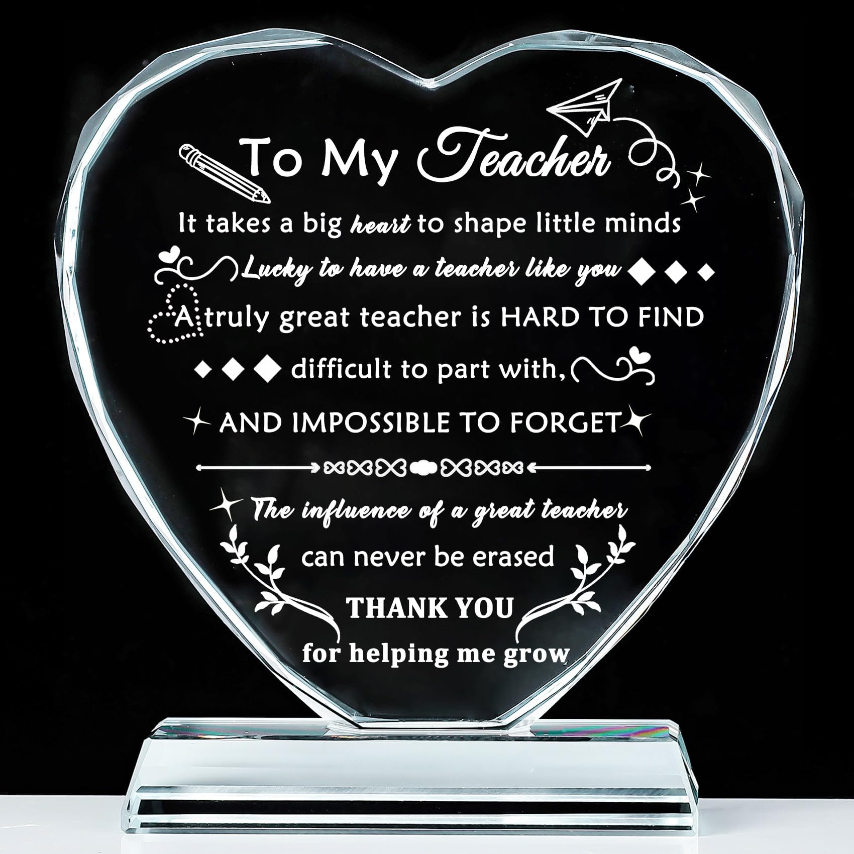 Amazon.com: YWHL Teacher Gifts for Women Men Crystal Thank You ...